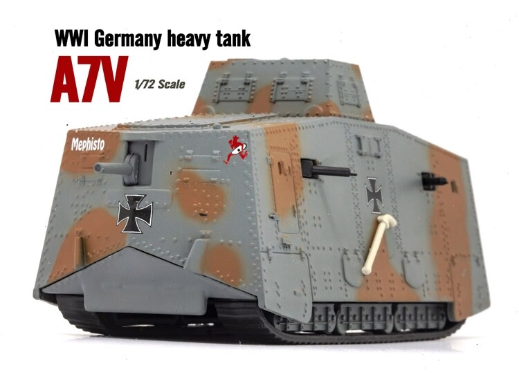 Tanque Alemao A7v 1/100 German A7V Tank Heavy Vehicle Model Toy For