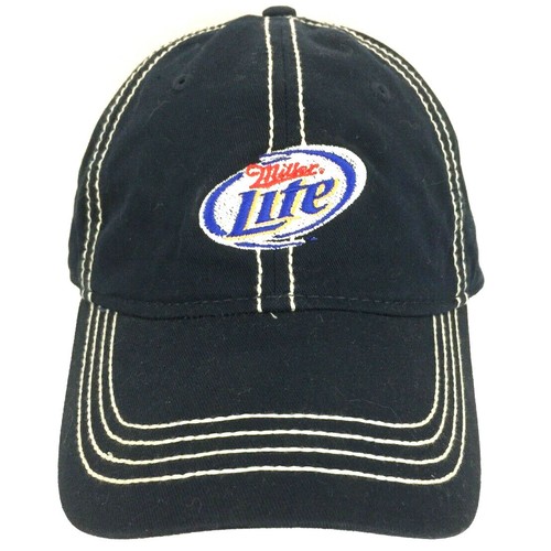 Miller Lite Hat Beer Script Logo Trucker Baseball Retro Strap Back Cap ...