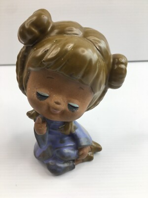 VINTAGE - 1970s Gempo Pottery? - CUTE GIRL FIGURINE - Height APPROX ...