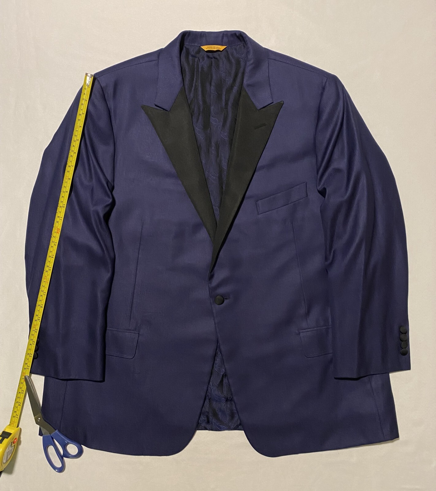 Hickey Freeman Navy Men Tuxedo Jacket Wool Silk Custo… - Gem