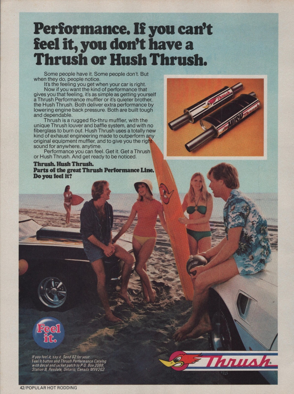 1977 Hush Thrush Performance Line Mufflers Vintage Print Ad Feel It ...