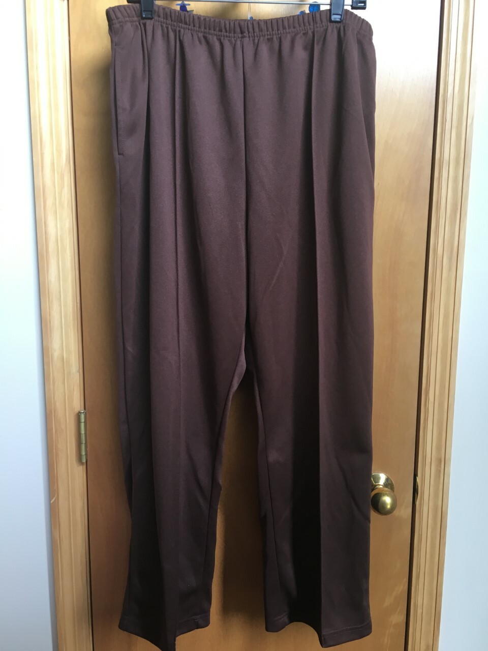 HABAND Womens Knit Pants Plus SIZE 20P brown elastic waist center seam ...