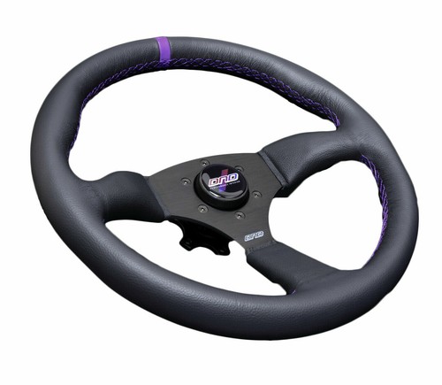 DND Performance Leather Touring Steering Wheel 350mm With Purple Stitch ...