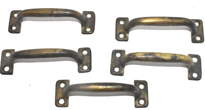 Antique Lot of 5 Vintage Steel Drawer Tool Chest Trunk Handle Pulls ...