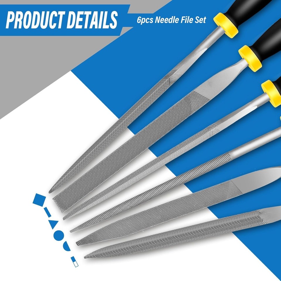 6pcs Metal Needle File Set, Mini Hand Metal Needle File Set, 3rd ...