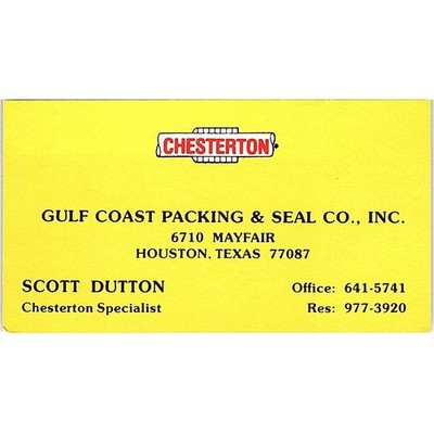 Gulf Coast Packing & Seal Co. Scott Dutton Houston Vintage Business ...