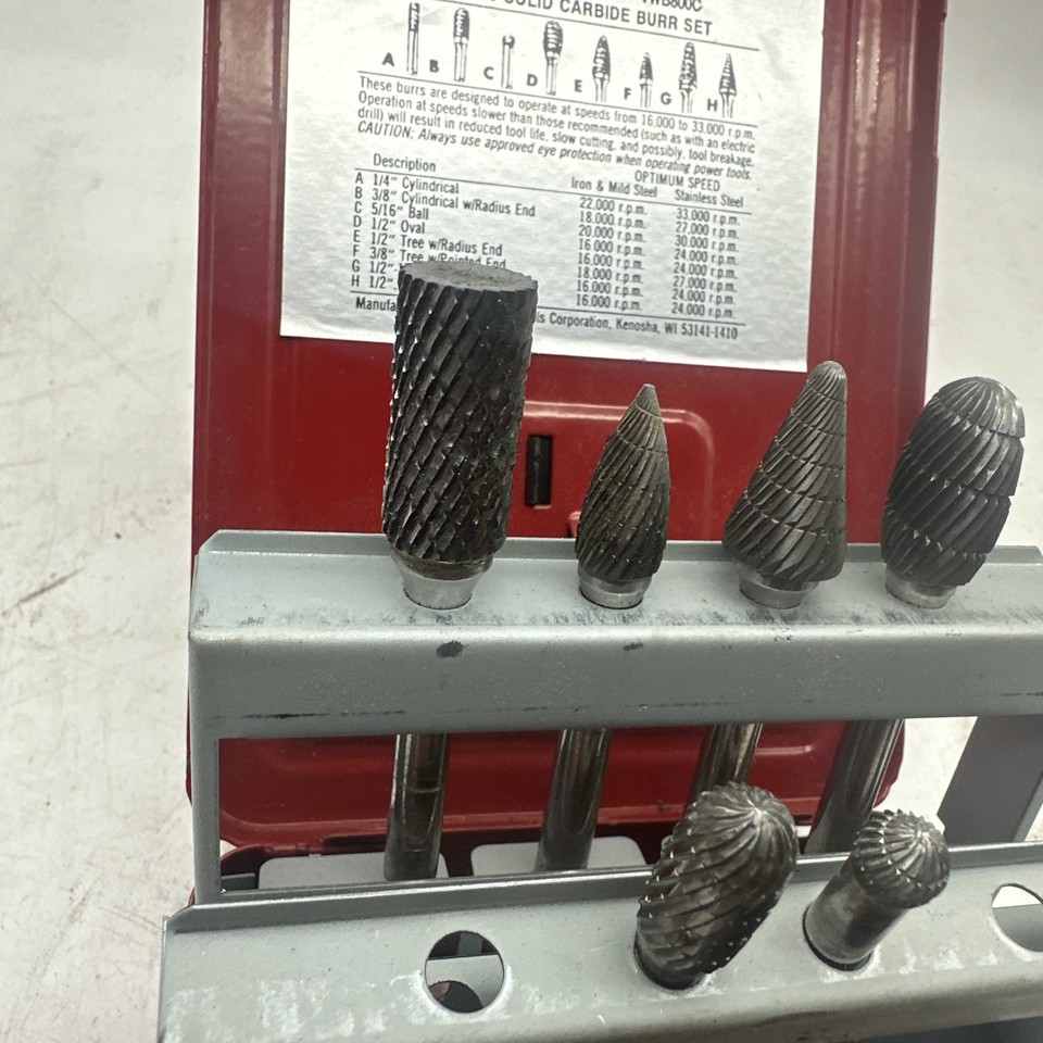 Snap On VWB800C Solid Carbide Burr Set Missing Two Bits | eBay