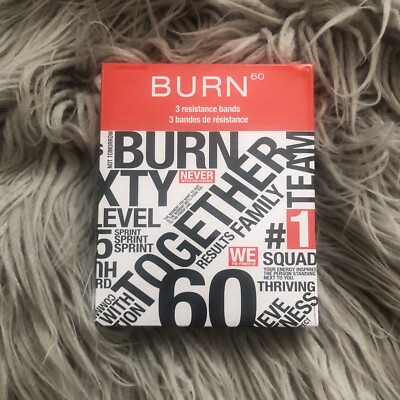 BURN 60 3 Resistance Bands FabFitFun Exercise Training Equipment Brand ...