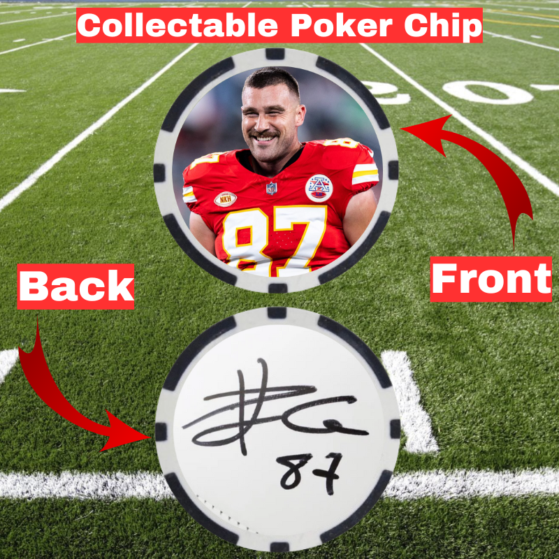 Travis Kelce - Kansas City Chiefs - Sports Merch Poker Chip - Signed | eBay