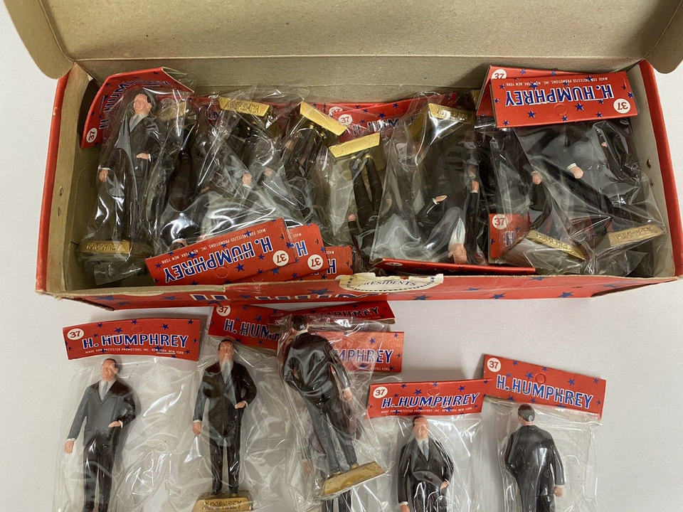 CASE OF 24 Vintage 1968 Marx Presidents Herbert Humphrey Sealed in ...