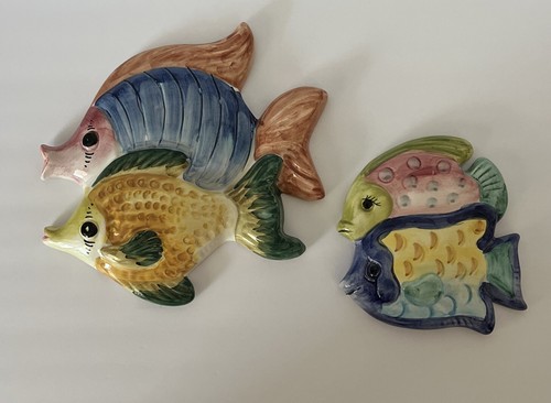 Vintage Waccamaw Art Pottery Tropical Fish Hanging Wall Plaques Beach ...