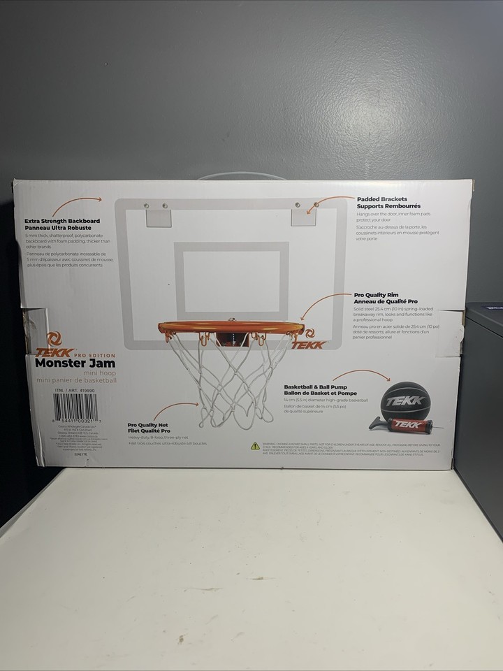 Tekk Monster Jam Mini Hoop Hangs Over Door With Ball And Pump Spring ...