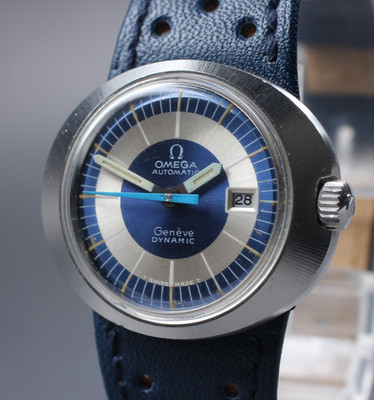 Near MINT Vintage Omega Geneve DYNAMIC TOOL.102 30mm Automatic Blue ...