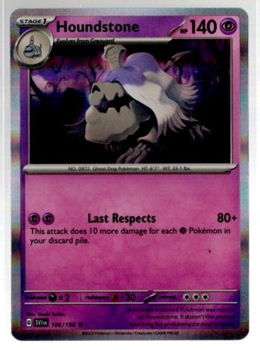 Houndstone 106/198 Holographic Rare Scarlet & Violet Pokemon TCG Near ...