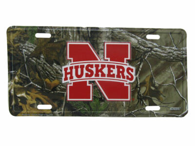 Nebraska Corn Huskers Camo Camouflage 6"x12" Aluminum License Plate Tag ...