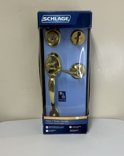 Schlage Plymouth Bright Brass Single Cylinder Deadbolt F60 V PLY 505 ...