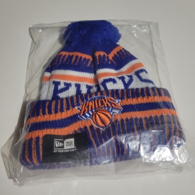 New York Knicks Team Colors New Era Sport Cuffed Knit Hat with Pom | eBay