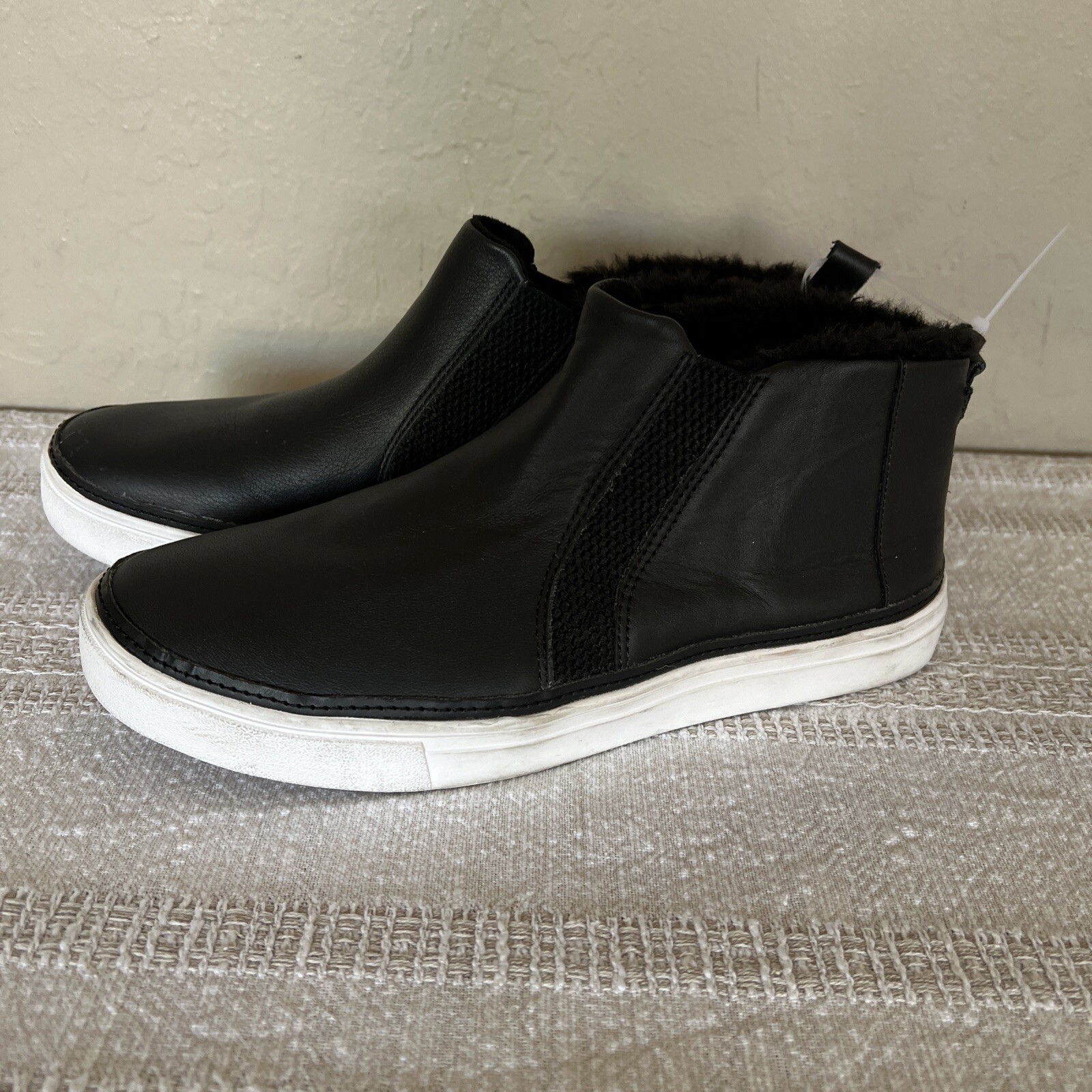 TOMS Bryce Shoes Womens Black Fur Lined High Top Slip On Boot Sneakers ...