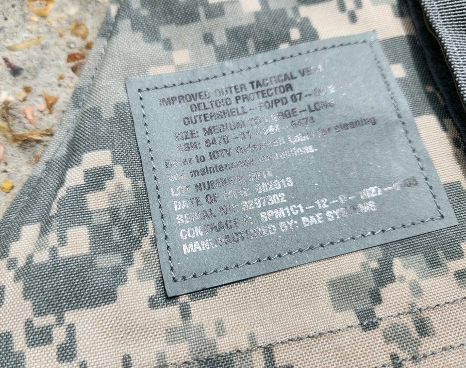 Army ACU Deltoid Protectors PAIR - W/ INSERTS MEDIUM to LARGE | eBay