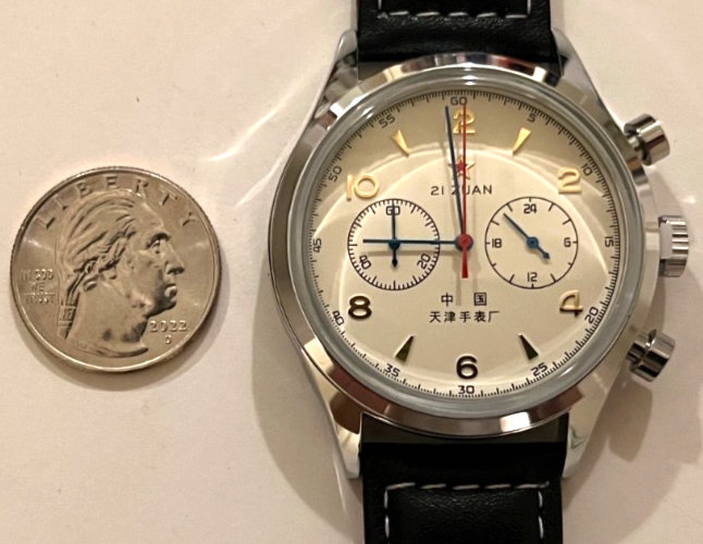 1963 Pilot Chronograph Watch 42mm Quartz | Vintage Military | Champagne ...