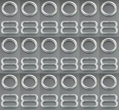 CLEAR PLASTIC BRA STRAP ADJUSTER SLIDERS & RINGS, FIGURE 8+0 LINGERIE ...