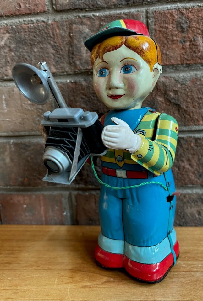 NOMURA (Japan) "Shutter-Bug Battery Operated Tin Toy w/ Original Box ...