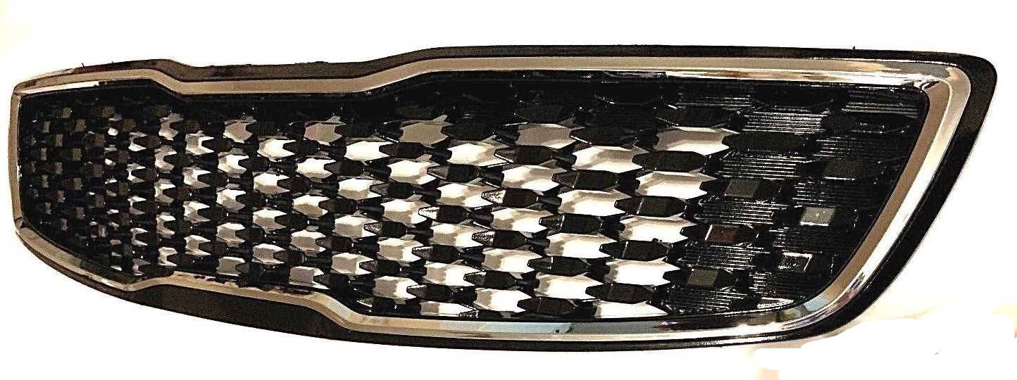 CHROME MESH GRILLE UPPER RADIATOR GRILL + RADIATOR COVER FOR KIA FORTE ...