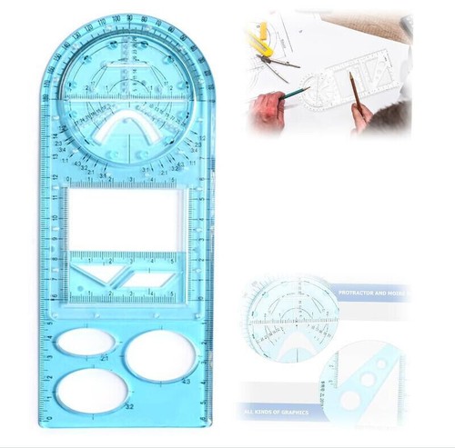 Multifunctional Student Math Ruler, Ruler Circle Template Drawing Tool ...
