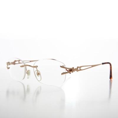 Rimless Readers with Metal Temples Gold 1.75 diopter - Nicky | eBay