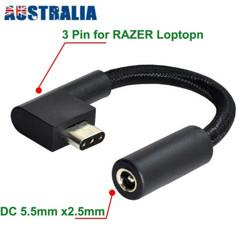 DC 5.5*2.5mm Female to 3Pin Laptop Power Cable Plug Adapter Converter ...