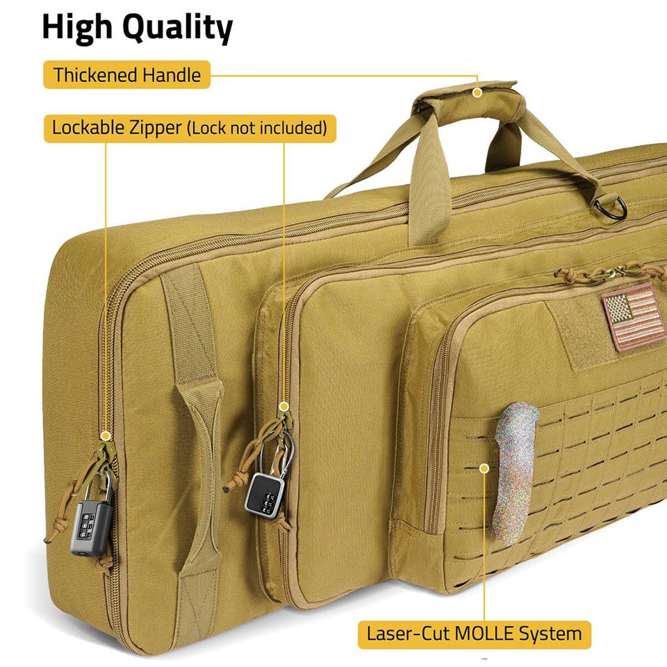 Tactical Double Rifle Molle Bag Long Gun Storage Backpack Soft Case 36 ...