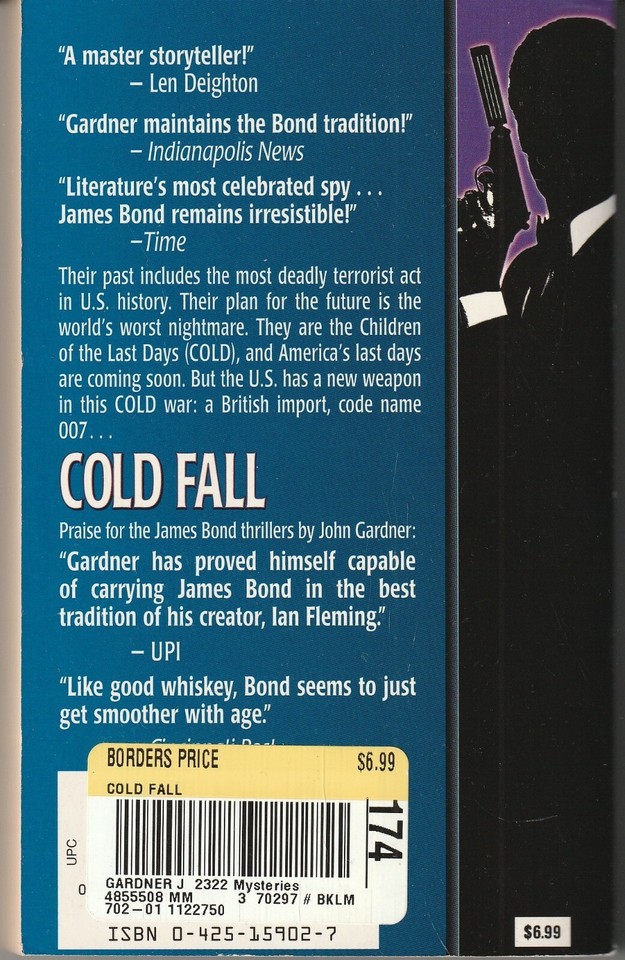 James Bond Novel: John Gardner "Cold Fall" - Berkley Books 1997 | eBay