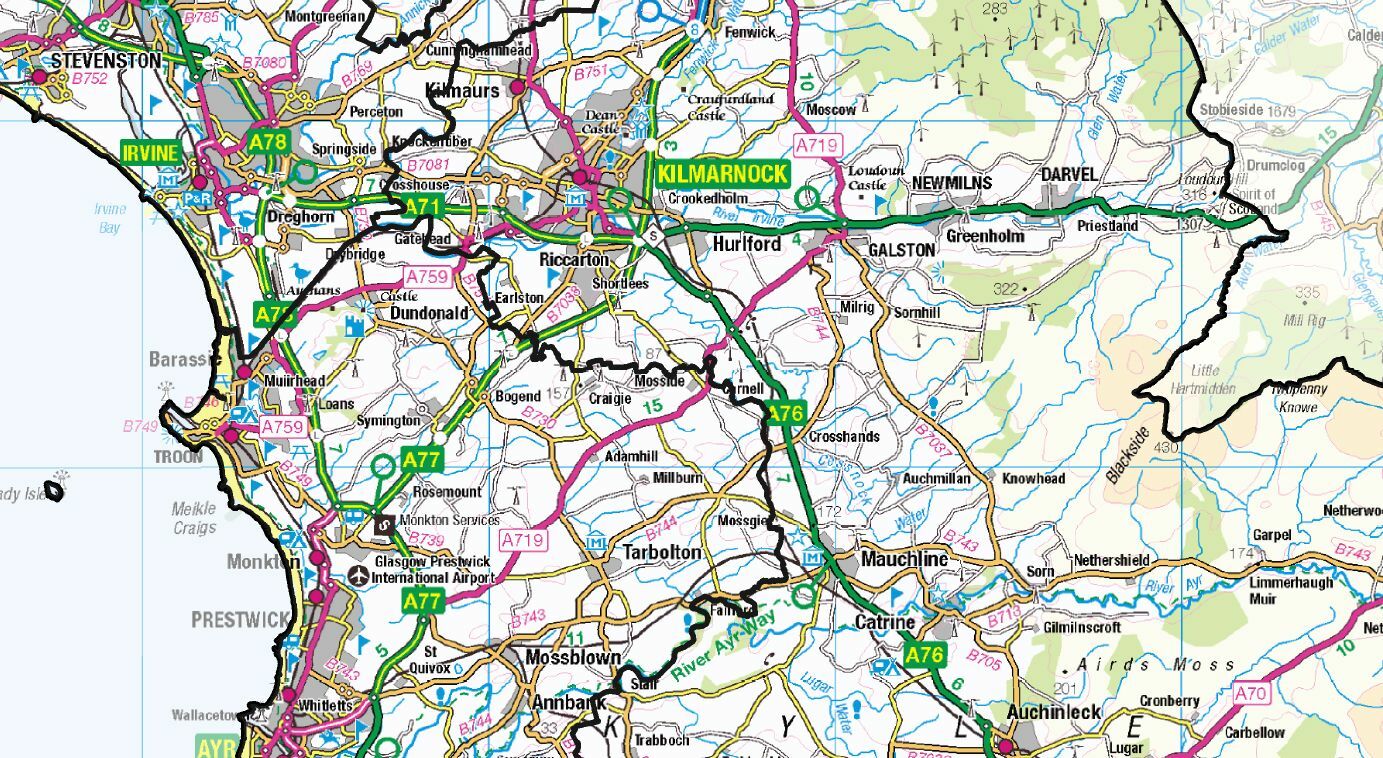 SCOTLAND - COUNTY MAP OF AYRSHIRE - Ordnance Survey Mapping - NEW for ...