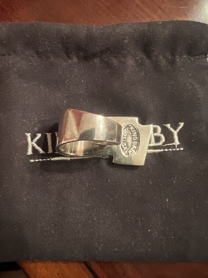 King Baby Studio Flag With Scrolls Ring Fine Silver .925 MSRP 545 Size ...
