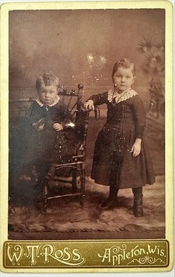 Victorian Children in Lace Collars Cabinet Photo W.T. Ross Appleton WI ...