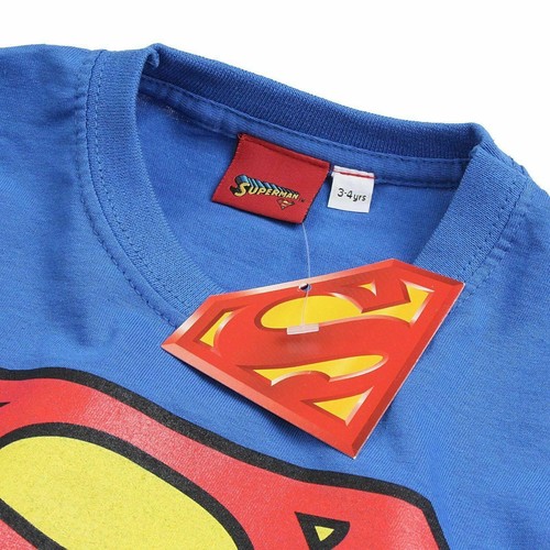 Superman Kids T-shirt Logo Blue Boys Girls 3-12 Years Official DC ...