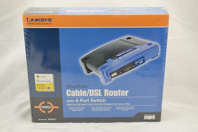 Linksys Etherfast Cable DSL Router 4 Port Switch Model BEFSR41 Wired ...