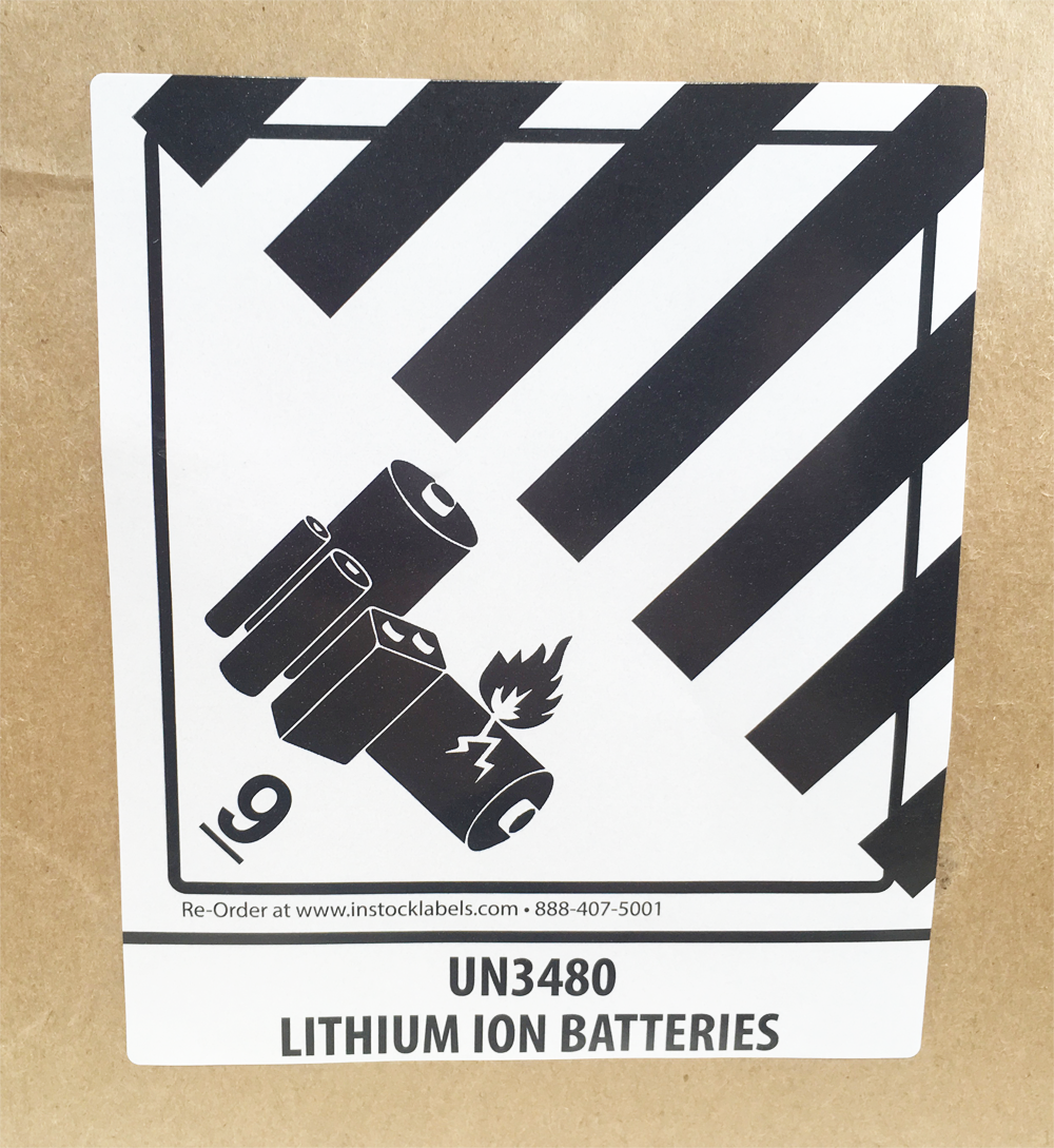 Hazard Class 9 UN3480 Battery Stickers | 4 x 4.75" Inches Wide | 500 ...