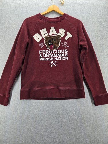 Parish Nation Grizzly Beast Bear Red Burgundy Sweatshirt Women’s Sz L ...