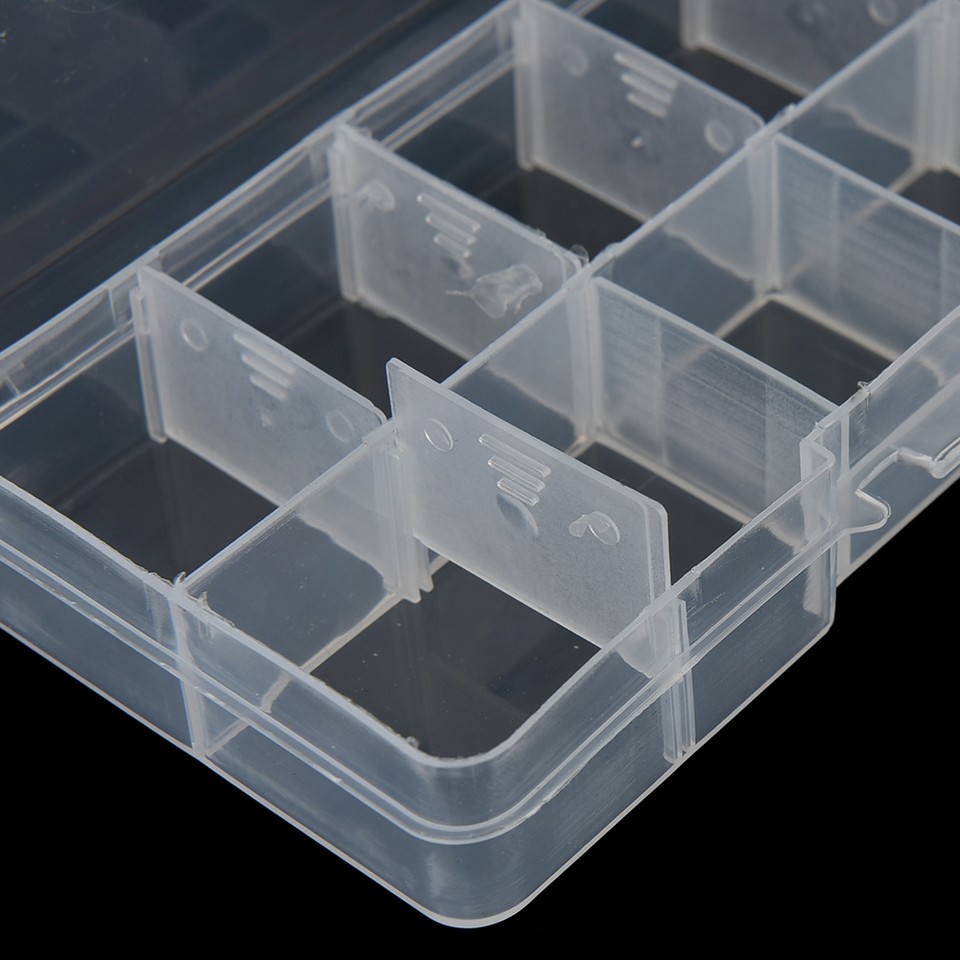 Clear Plastic Tackle Box 10 Compartment Fly Fising Lure Box Tool Case ...