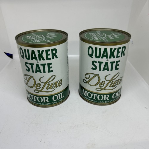 vintage Quaker State DeLuxe quart oil cans Lot Of 2 | eBay