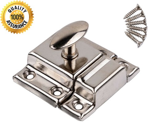 NICKEL CUPBOARD TURN CATCH Silver Desk/Cabinet Door Twist Sprung Latch ...