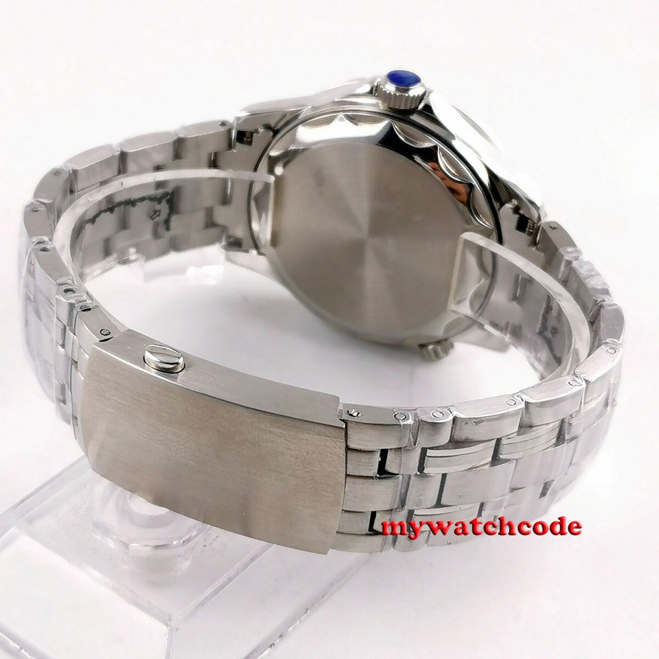 41mm bliger sterile blue dial sapphire glass full chronograph quartz ...