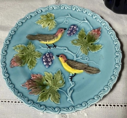 Antique MAJOLICA G.S Zell German 6”Plate - Bird and Berry Pattern | eBay