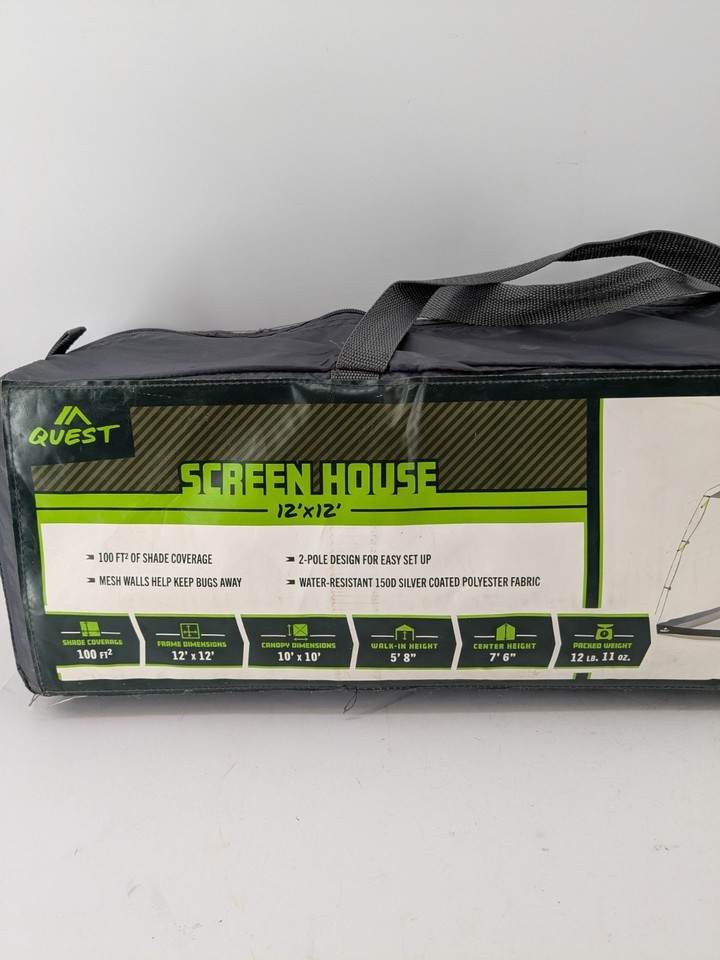 Quest 12' x 12' Dome Screen House Outdoor Camping Patio Large Screen ...