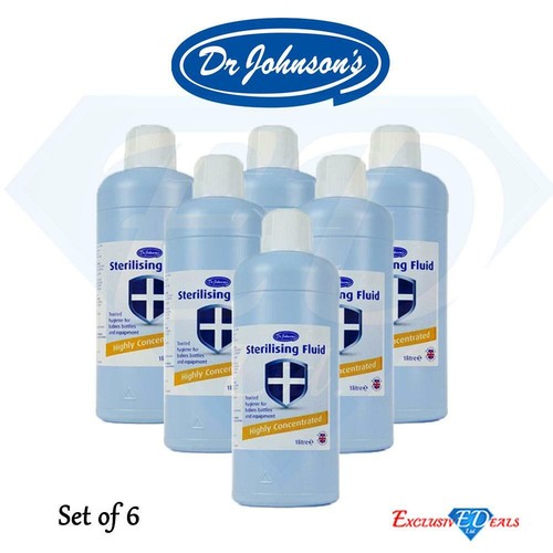 6 x Dr Johnson's Trusted Sterilising Fluid For Babies Bottles ...