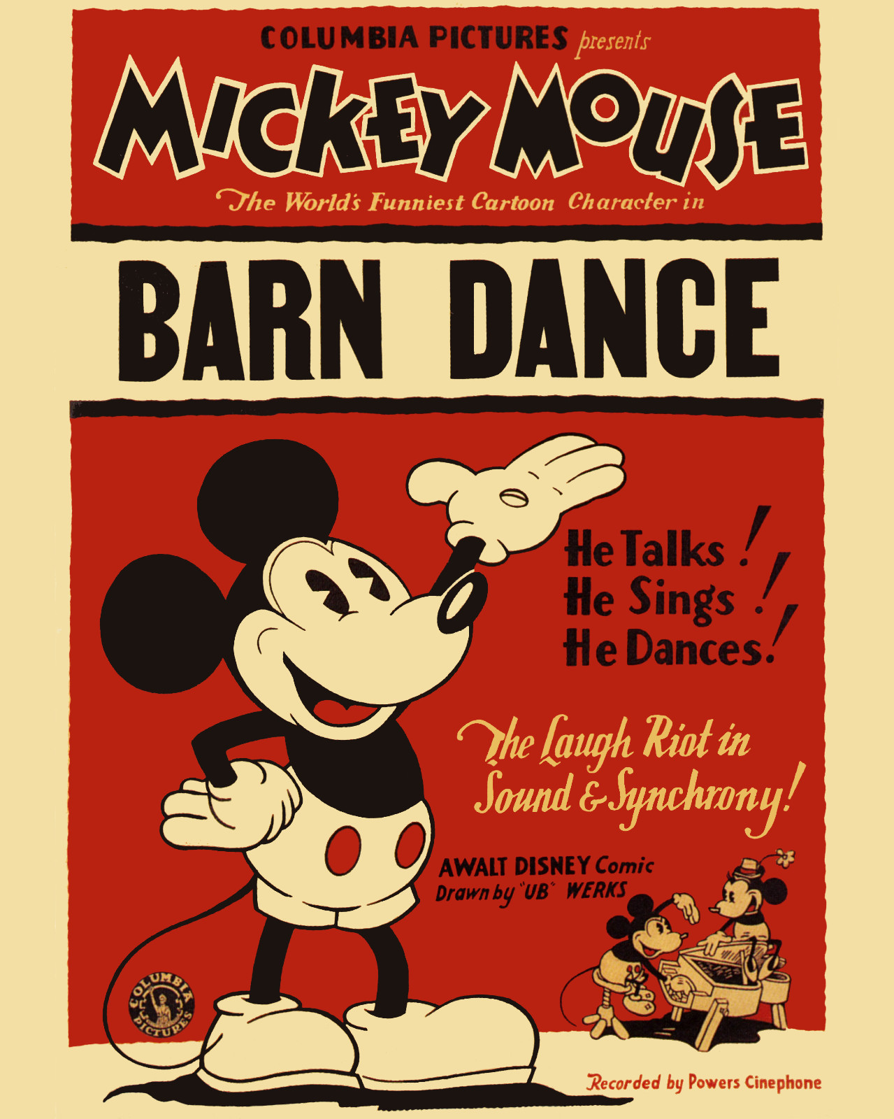 Mickey Mouse in Barn Dance 1929 Movie Poster - 8"x10" Color Photo | eBay