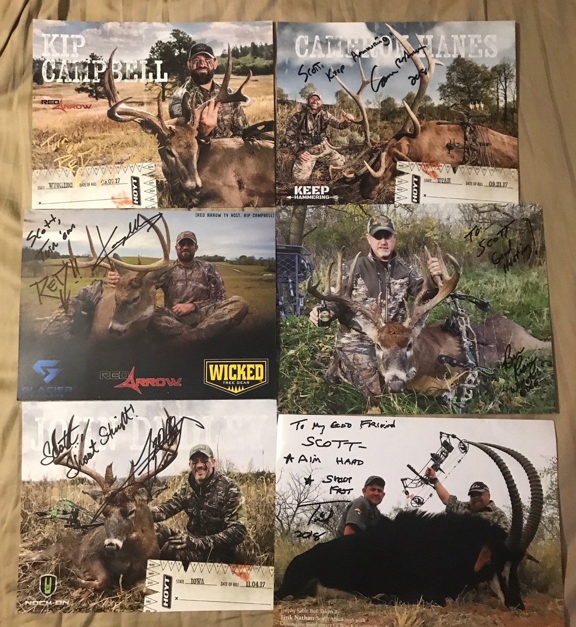 Signed Outdoorsman Lot Of 7’Autographed Hunter Hunting Legends Promo ...
