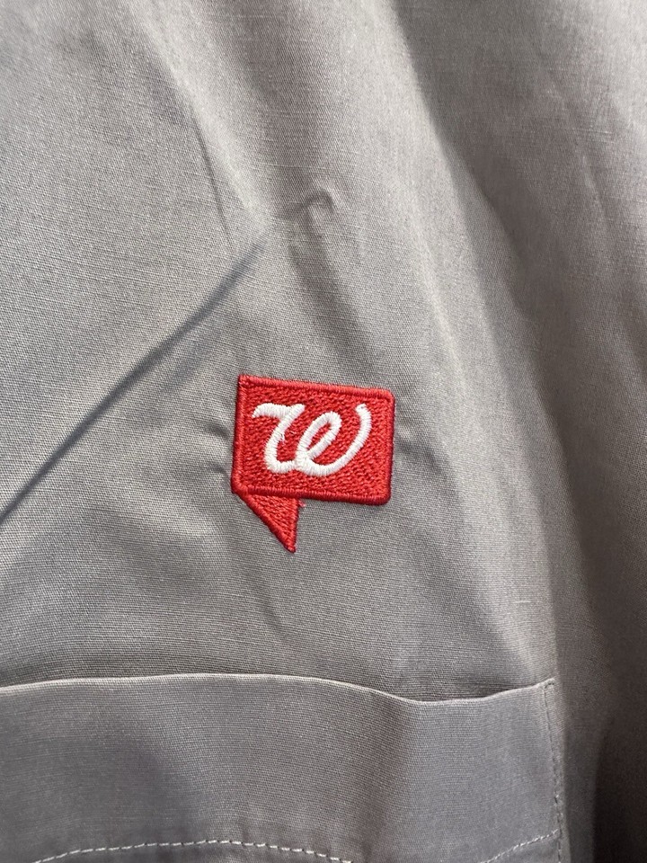 Walgreens Shirt Men 2XL Gray Long Sleeve Button Front Employee Uniform ...