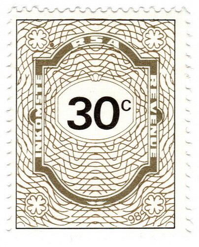 (I.B) South Africa Revenue : Duty Stamp 30c | eBay